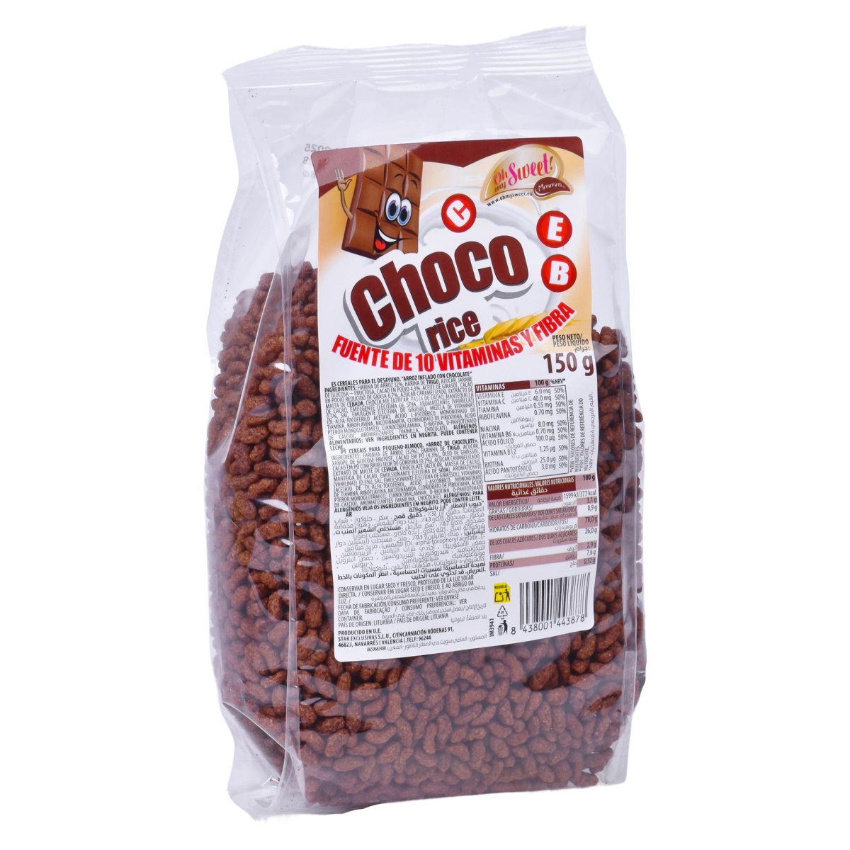 CEREAIS MY SWEET CHOCO RICEL 150GR - 8438001443878 - Paula Andrade